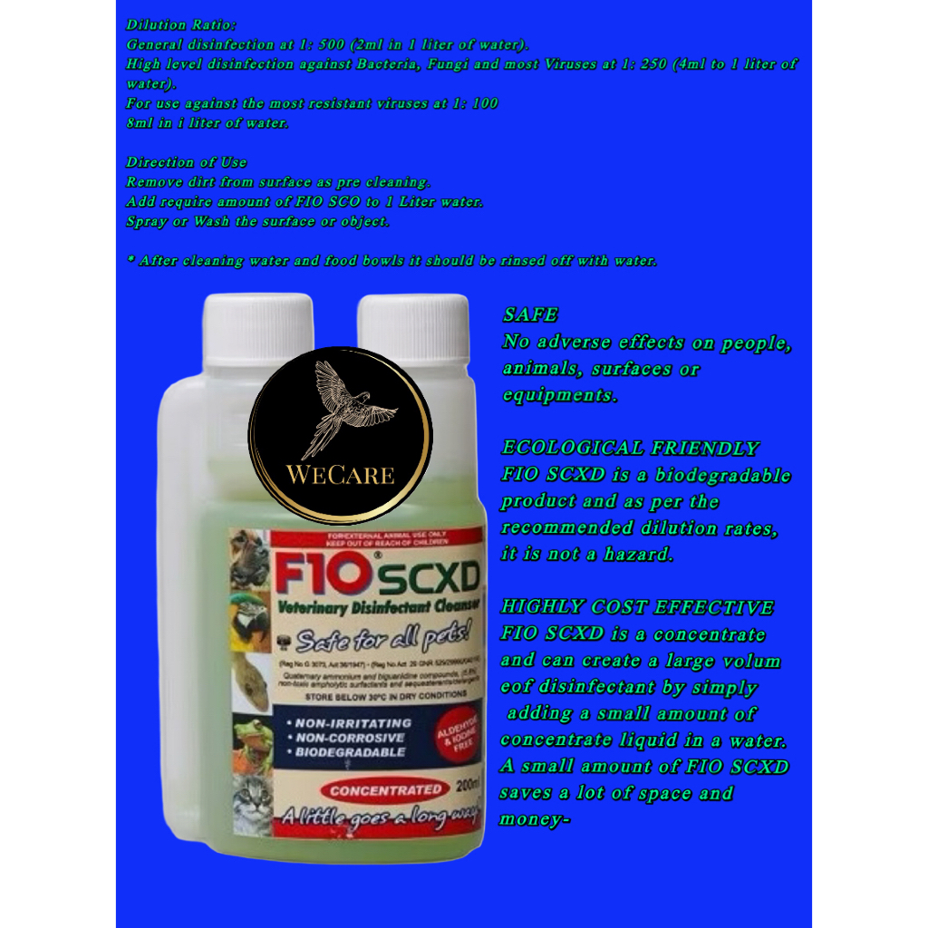 F10 SCXD Veterinary Disinfectant Cleaner 200ML | Shopee Singapore