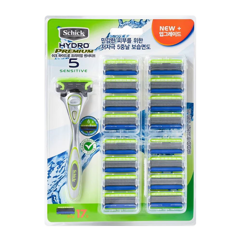 Schick Hydro 5 Sensitive Razor Set (1 Razor + 17 Blades) | Hydrating ...