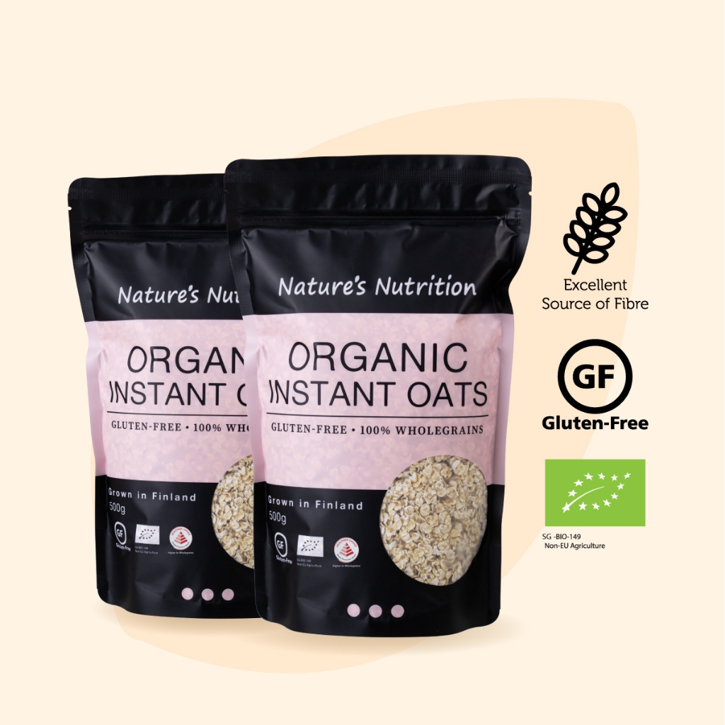 Nature's Nutrition Organic Instant Oats 500gx2 - 100% wholegrains/gluten-free | Shopee Singapore