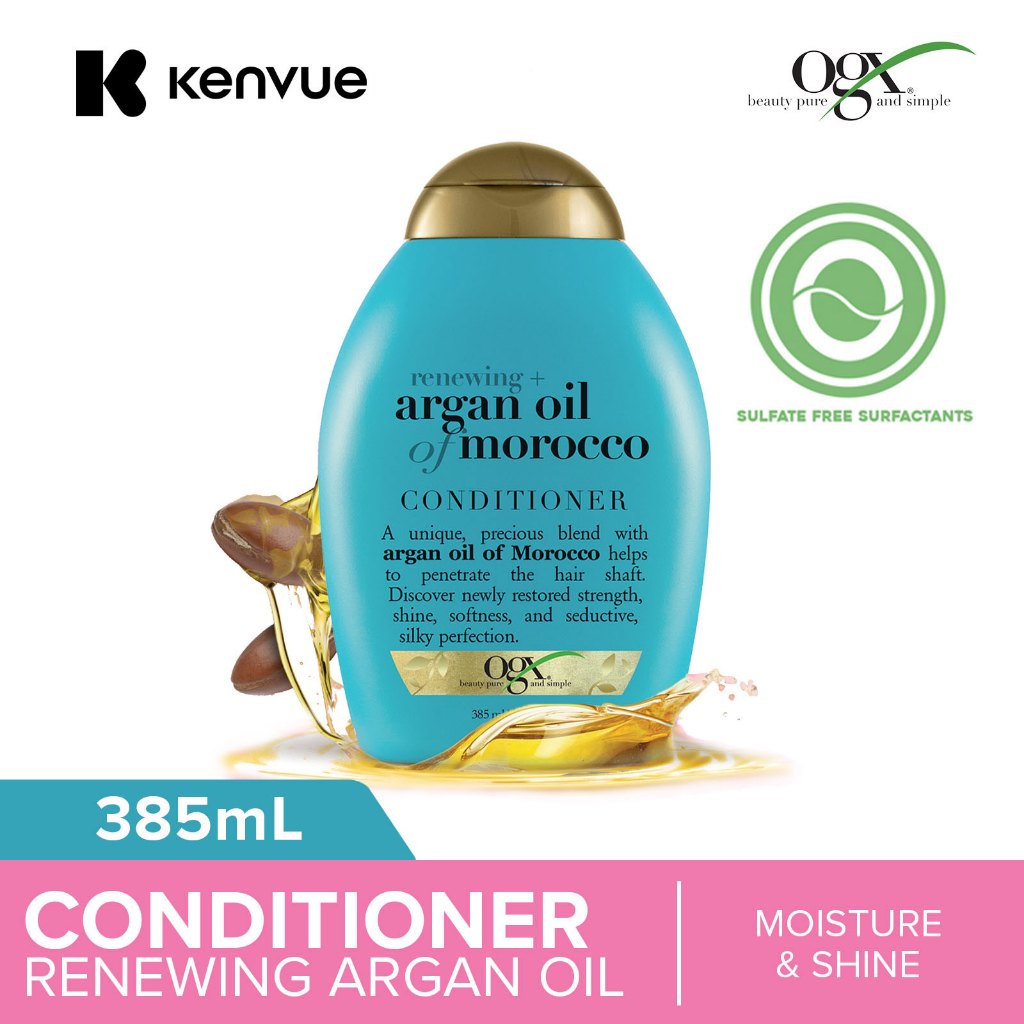 OGX Hair Conditioner 385ml (Renewing Argan Oil, Brazilian Keratin ...