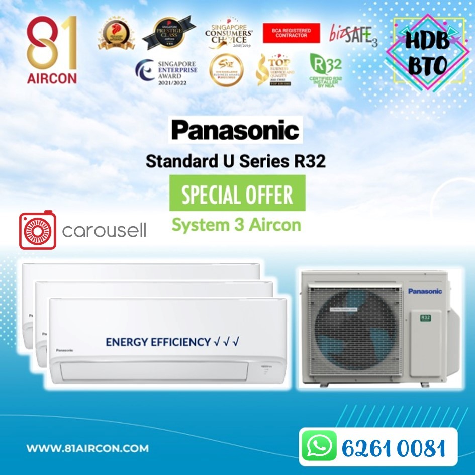 81Aircon【Panasonic】R32 U Series System 3 (3 Ticks) | Shopee Singapore