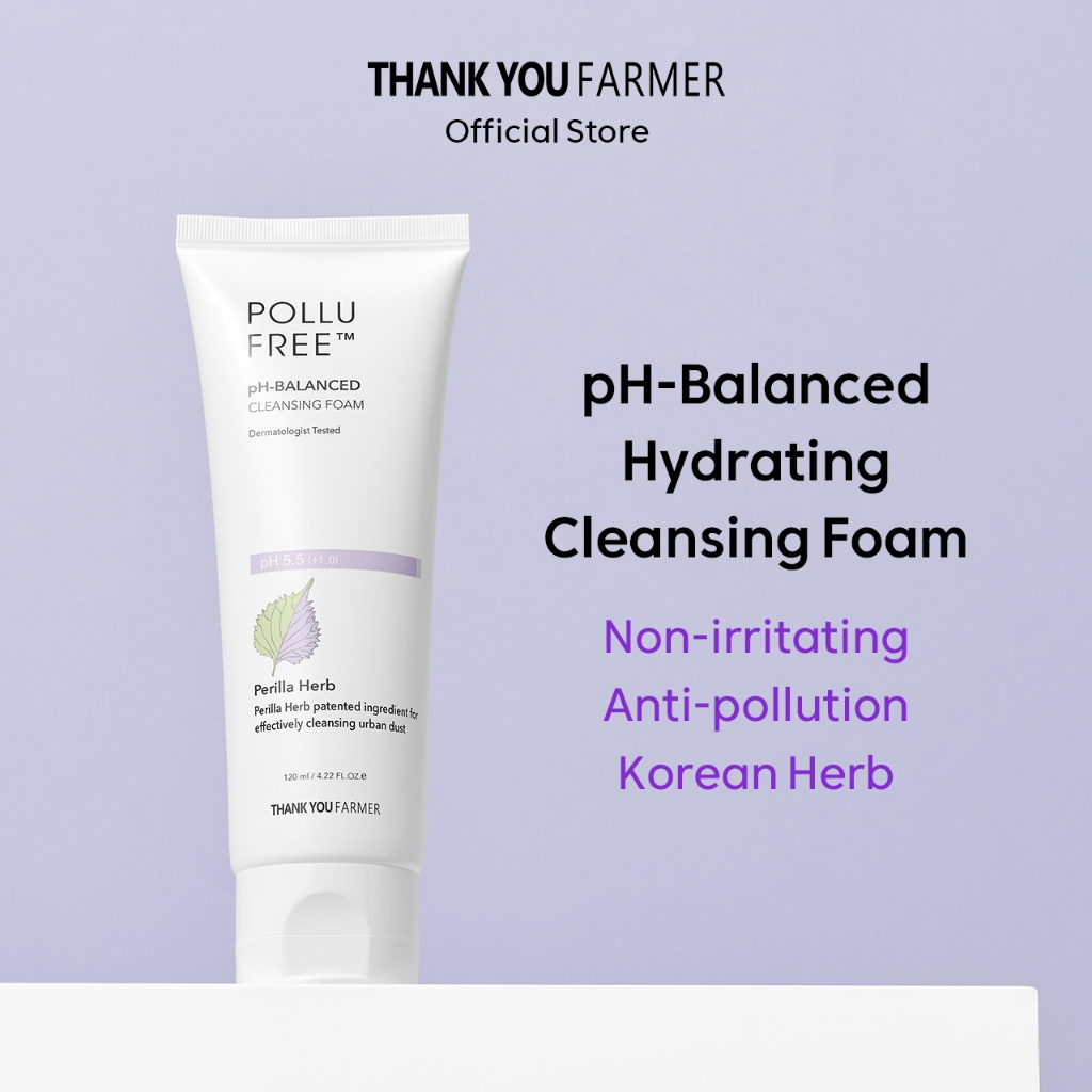 THANK YOU FARMER pH-Balanced Cleansing Foam 120ml, Hydrating Pollufree | Shopee Singapore