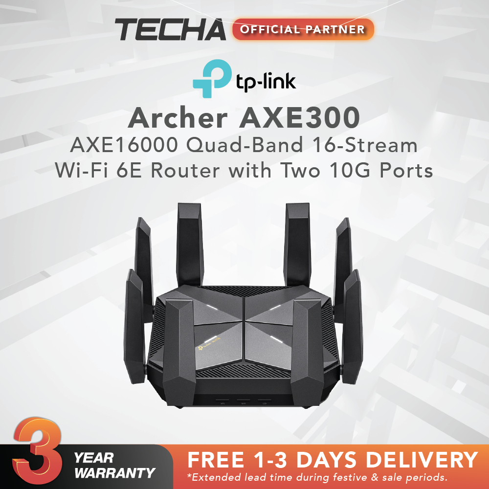 [FREE NEXT DAY] TP-Link Archer AXE300 | AXE16000 Quad-Band 16-Stream Wi ...