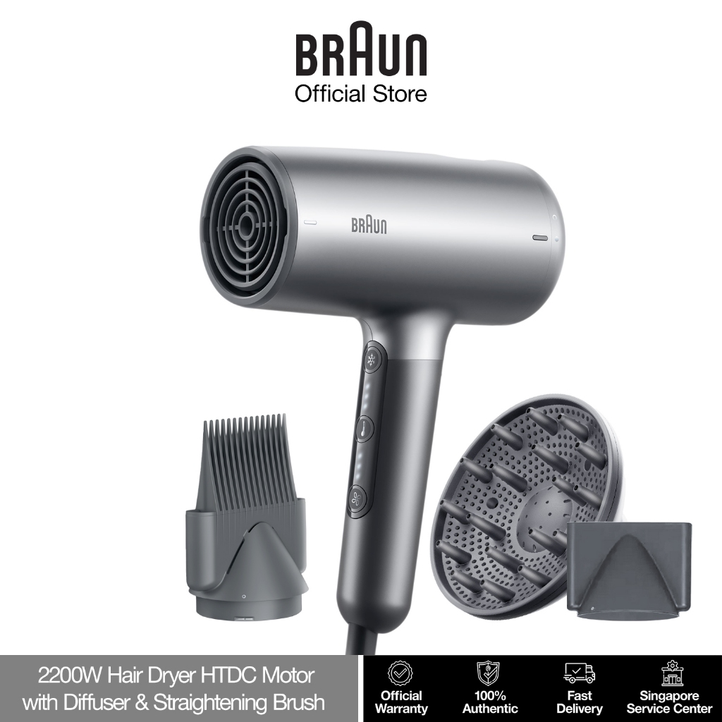 Braun HD 435 Hair Dryer 4.3 Fast Powerful Drying Nozzle Diffuser ...