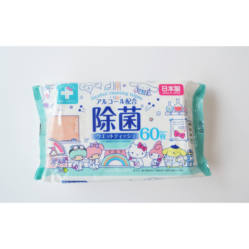 Sanrio Japan Alcohol Wipes 60 Sheets (125mm × 180mm) made in Japan ...