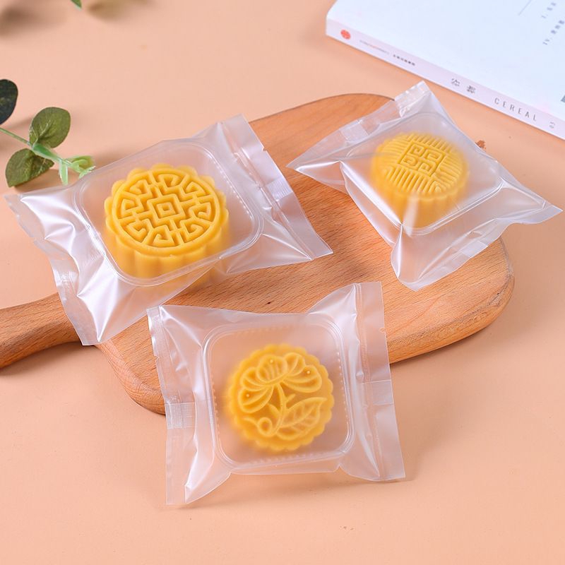 100pcs Frosted Mooncake Packaging Wrapper with Tray 50g/75g/100g/125g ...
