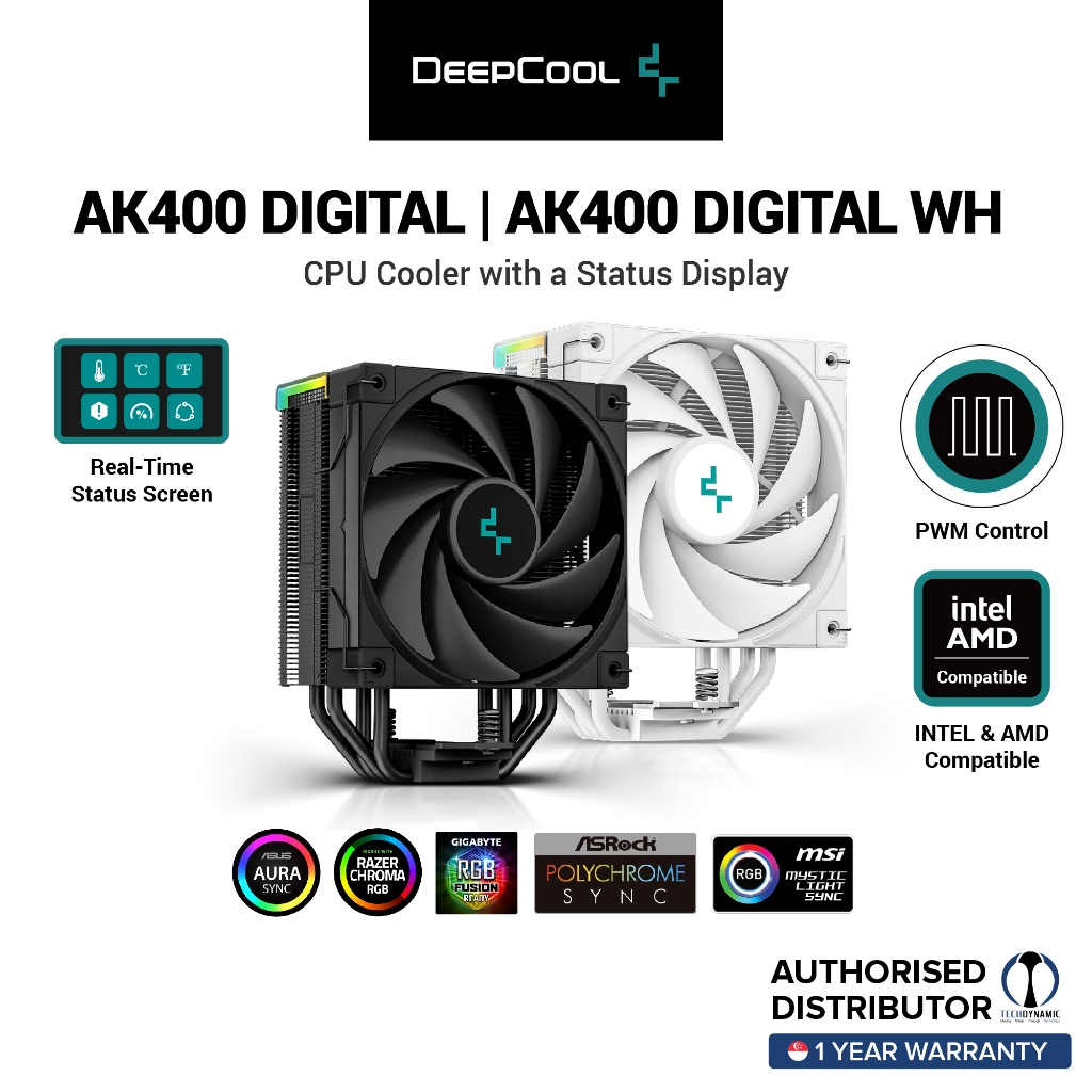 DEEPCOOL AK400 Digital, Digital Pro, CPU Air Cooler Mighty 220w TDP ...