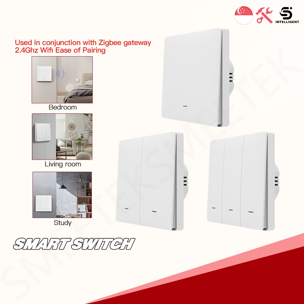 Tuya Wifi Smart Switch 1/2/3 Gang Smart Panel APP Remote Control Sensor ...