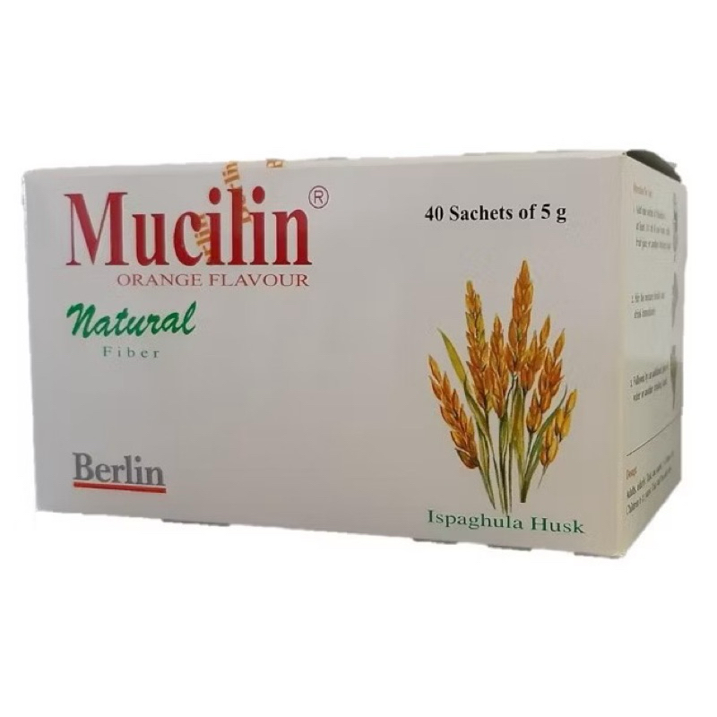 Mucilin Sachets 40s (Orange) - Fiber source for constipation gut health ...