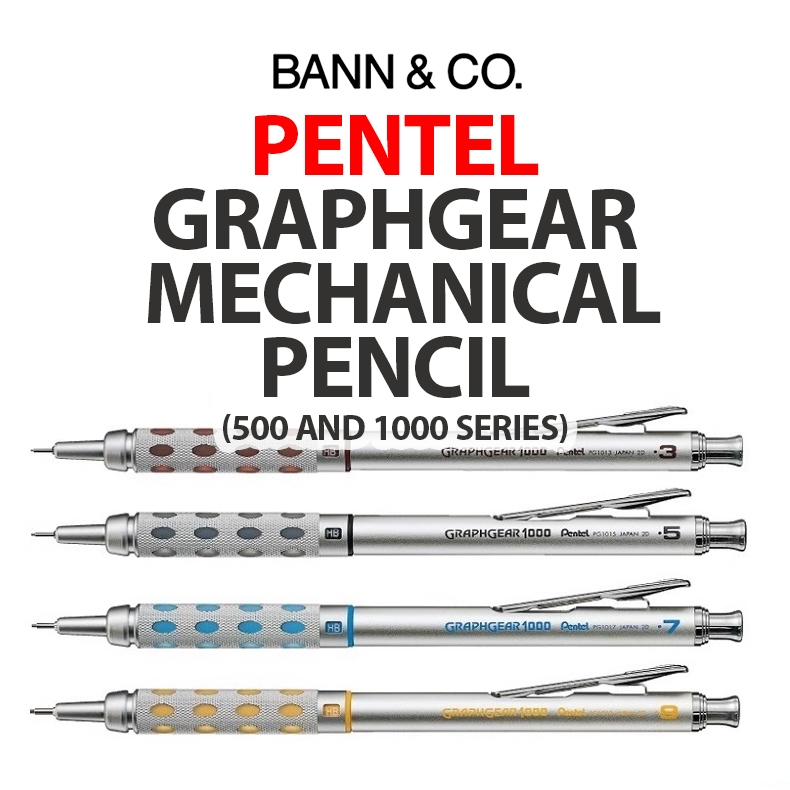 PENTEL Graphgear 500/1000 Mechanical Pencil (0.3mm, 0.5mm, 0.5mm, 0.9mm ...