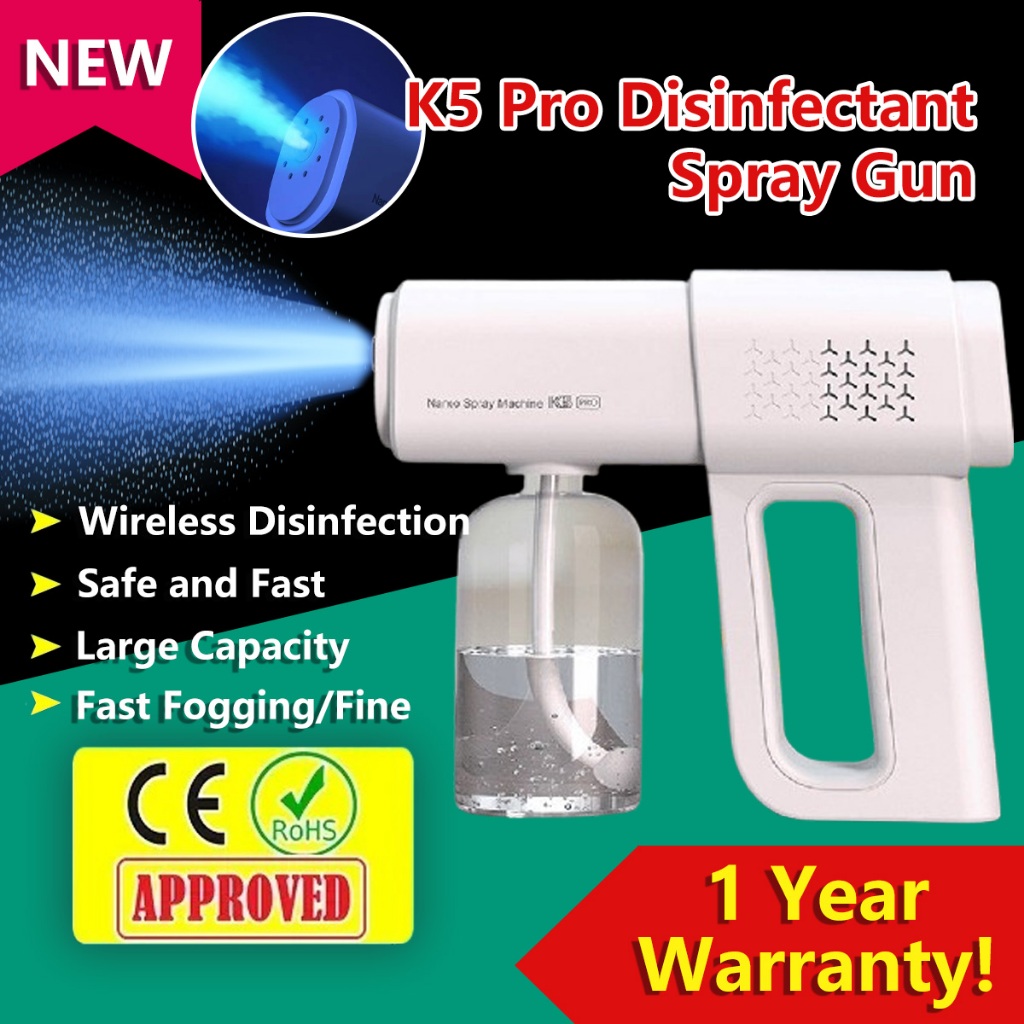 K5 Pro Sanitizer Spray Machine Handheld Disinfection Blue Ray Disinfectant Spray Gun Nano ...