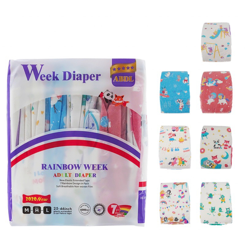Abdl Adult diaper (1pc Sample) Rainbow week | Shopee Singapore