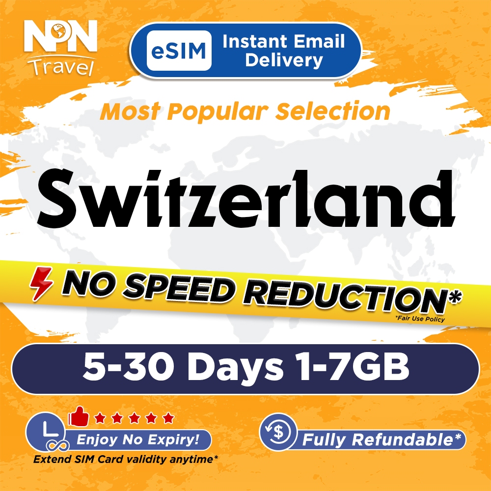 Switzerland eSIM Ultra 7-30Days 1-7GB 5G/4G Data | Instant 24h Email ...