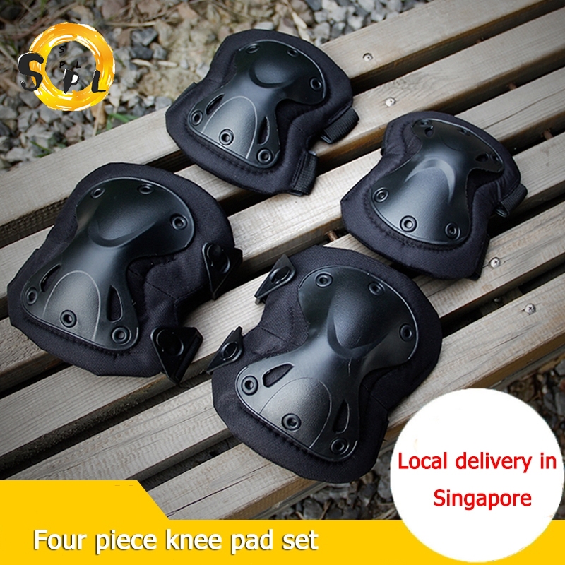 [SG]4Pieces Protective Tactical Knee Pads Outdoor Sports Equipment CS ...