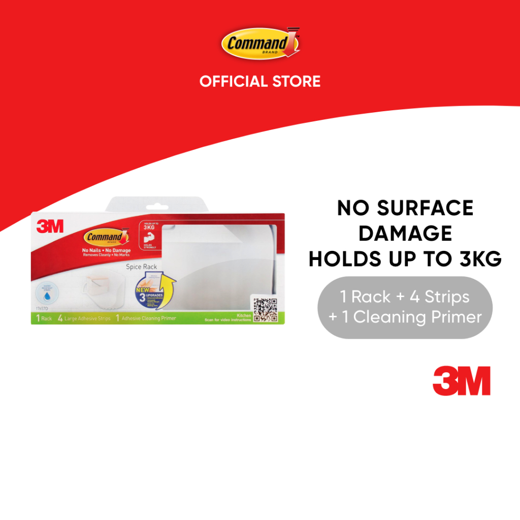 3M™ Command™ Spice Rack, 17657D, Water Resistant, No Surface Damage, 1 ...