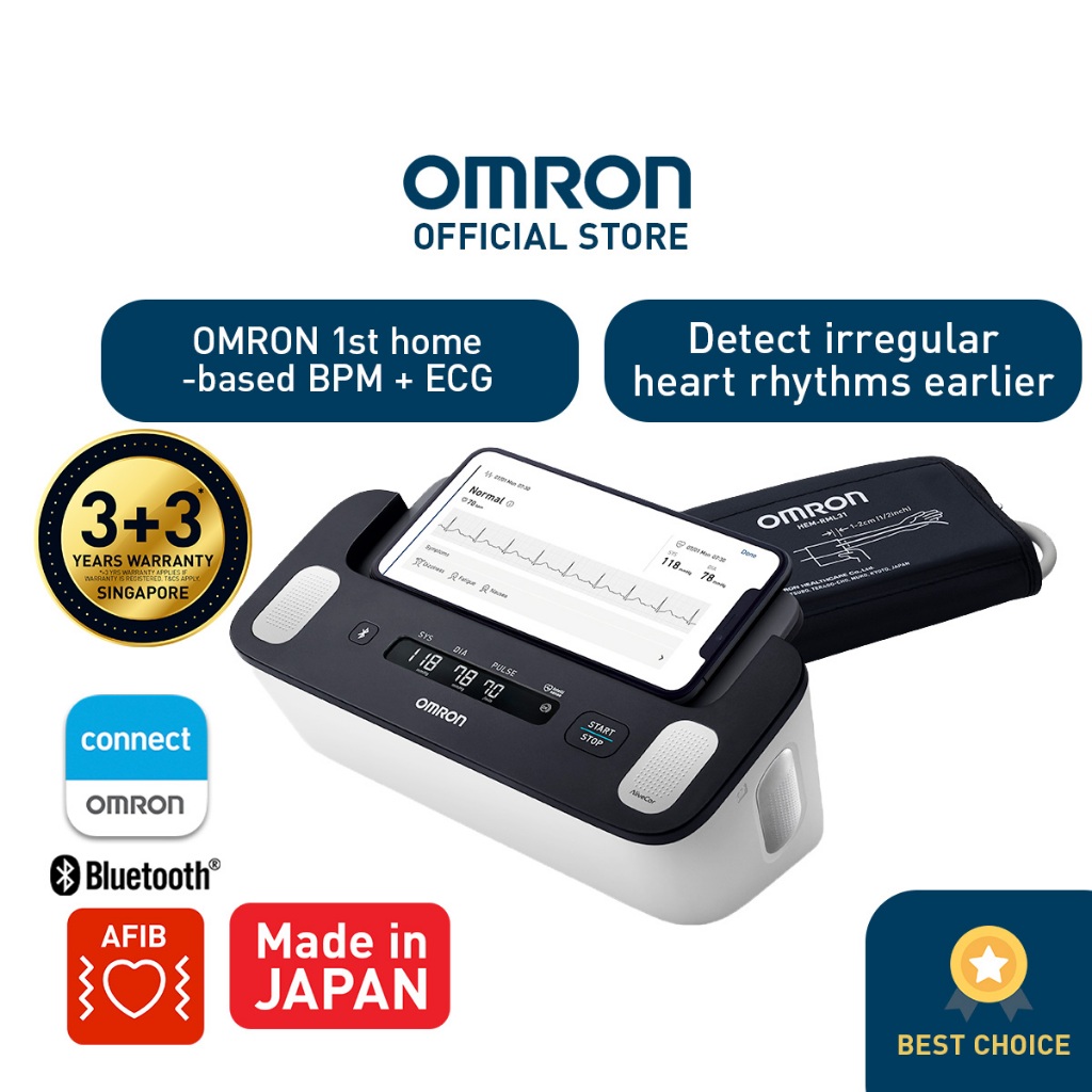 OMRON Complete I Upper Arm Blood Pressure Monitor + ECG (HEM-7530T ...