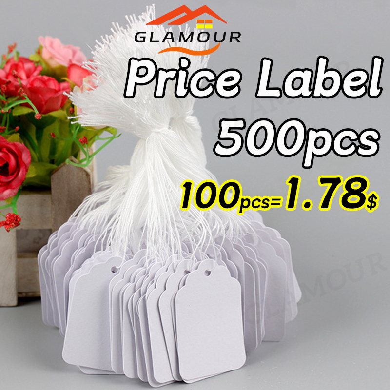 [SG] 500 Sheets Premium Blank Price Tag Label Tag Handmade Tag Display ...