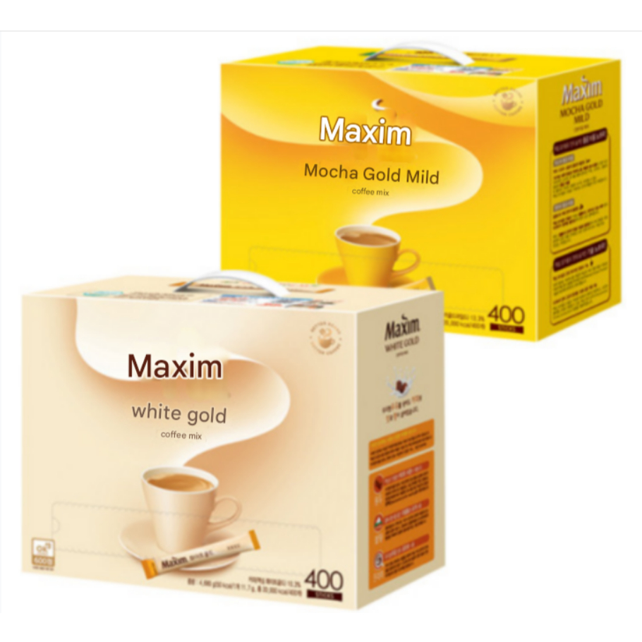 MAXIM Coffee Mix Mocha Gold (400T) + White Gold (400T) Set | Shopee ...