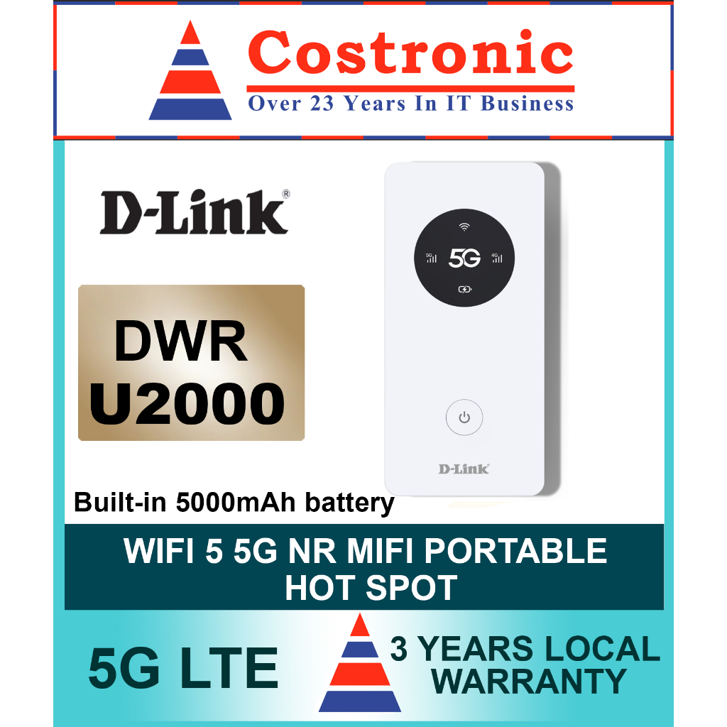 D-LINK DWR-U2000 5G Portable Wi-Fi Hotspot with 5000mAh battery ...