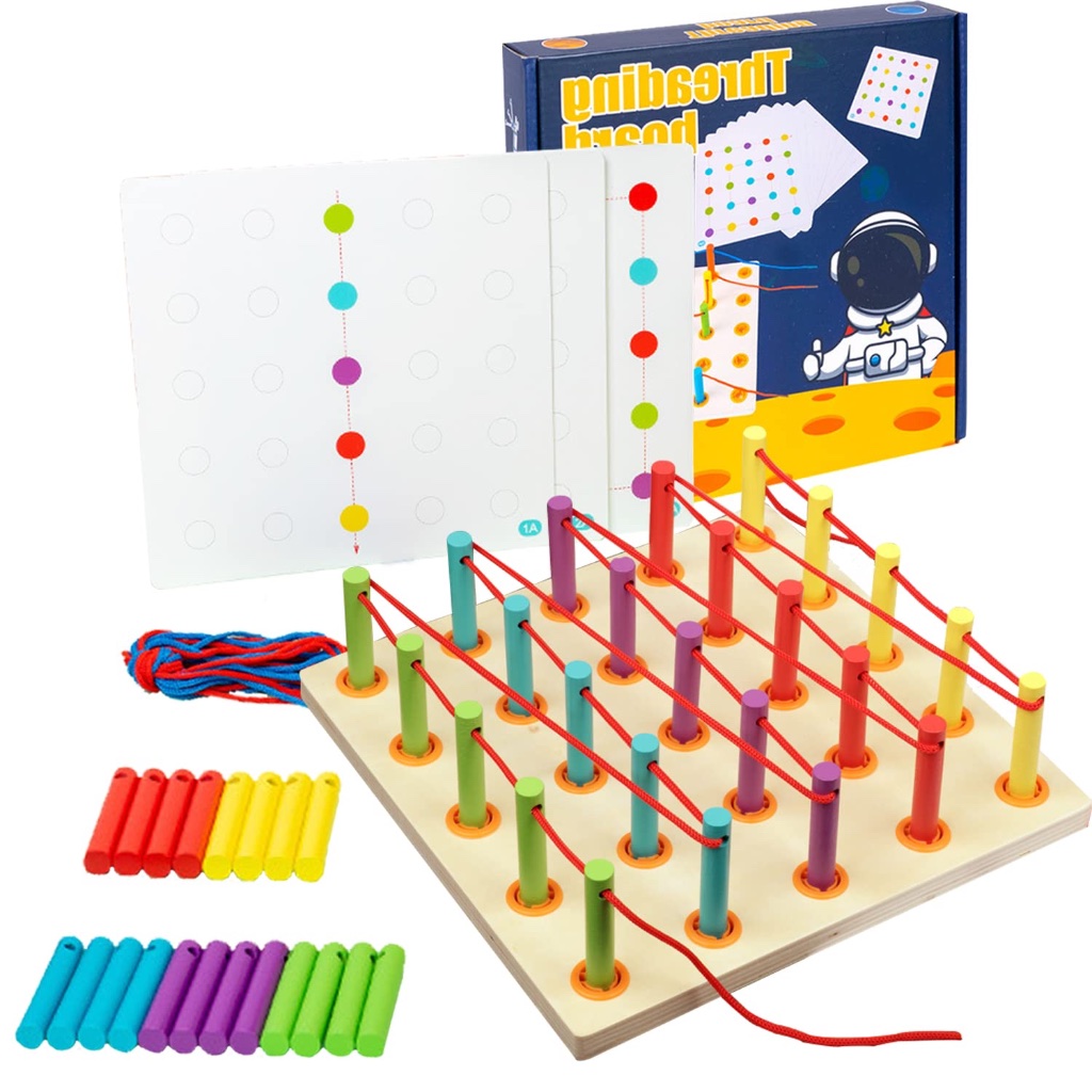 🌟 SG LOCAL STOCK 🌟 Threading Board Lacing Matching Game Montessori ...