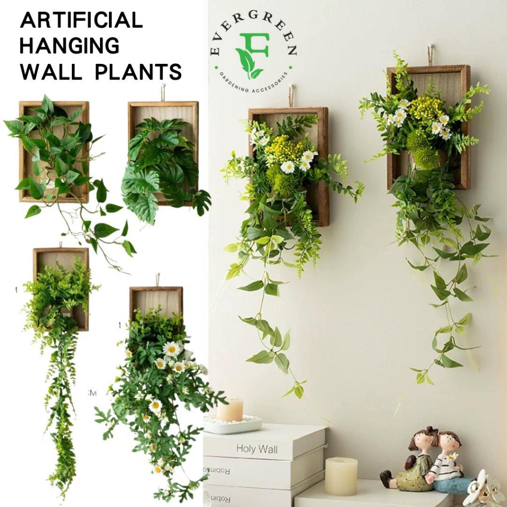 【SG Evergreen】Artificial Hanging Plant Fake Wall Plant Small Faux ...