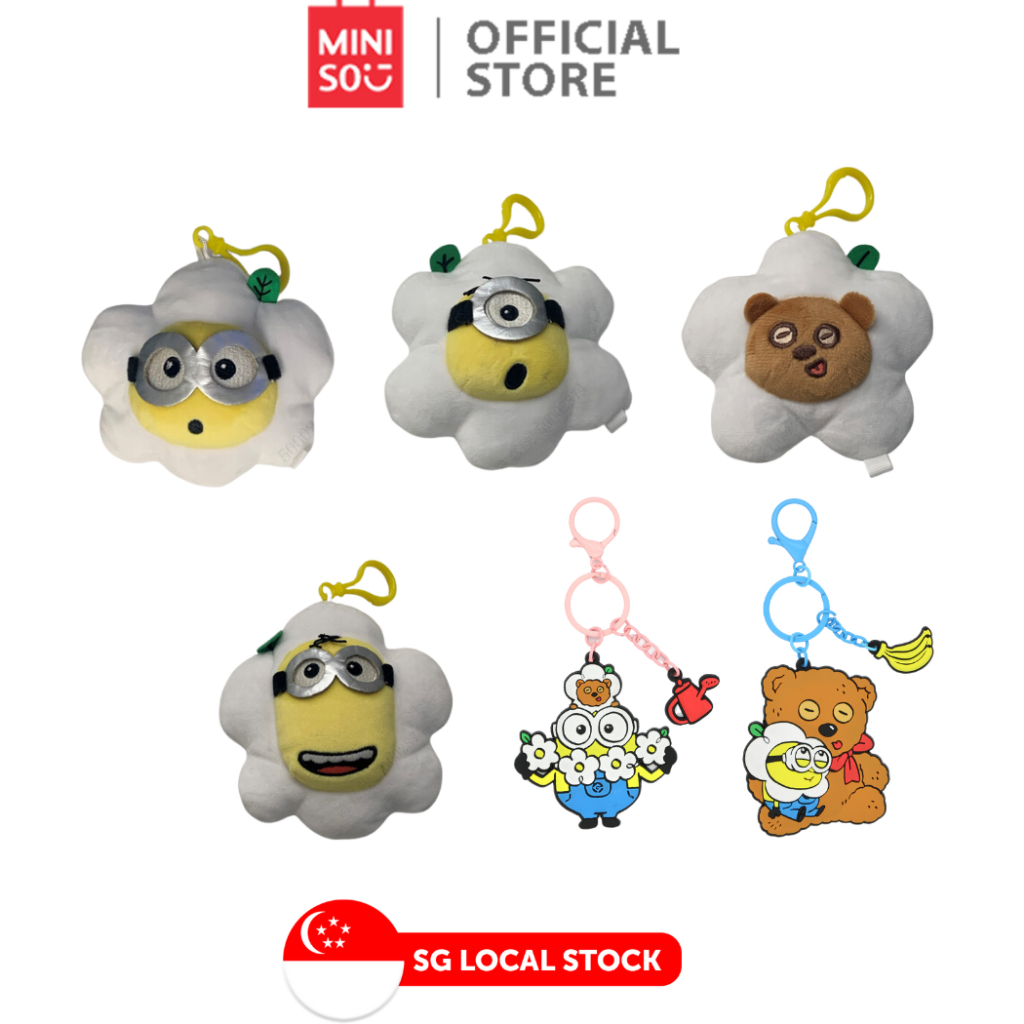 MINISO Daisy Minions Collection Flower Plush Pendant(Bob/Stuart/Tim ...