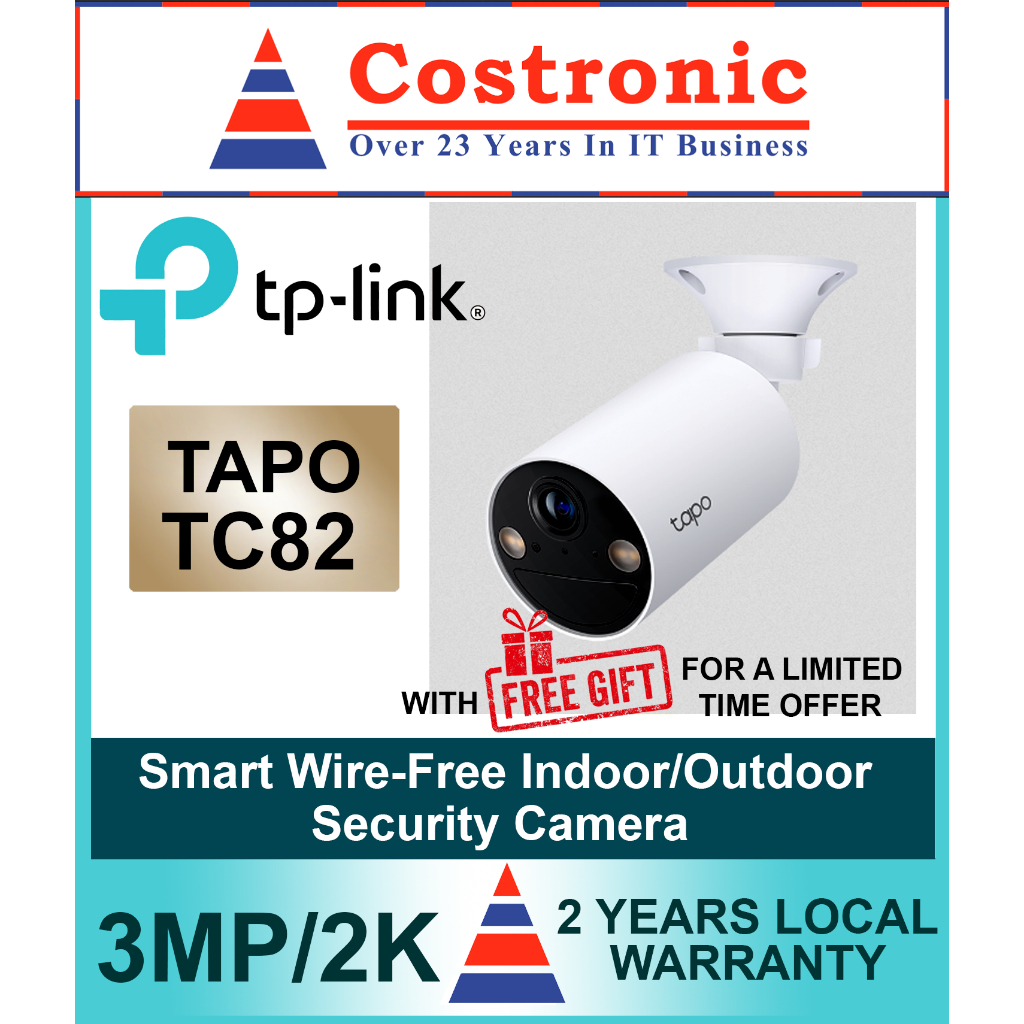 Tp-link Tapo TC82 / TC82 KIT 2K 3MP Smart Wire-Free Indoor/Outdoor ...