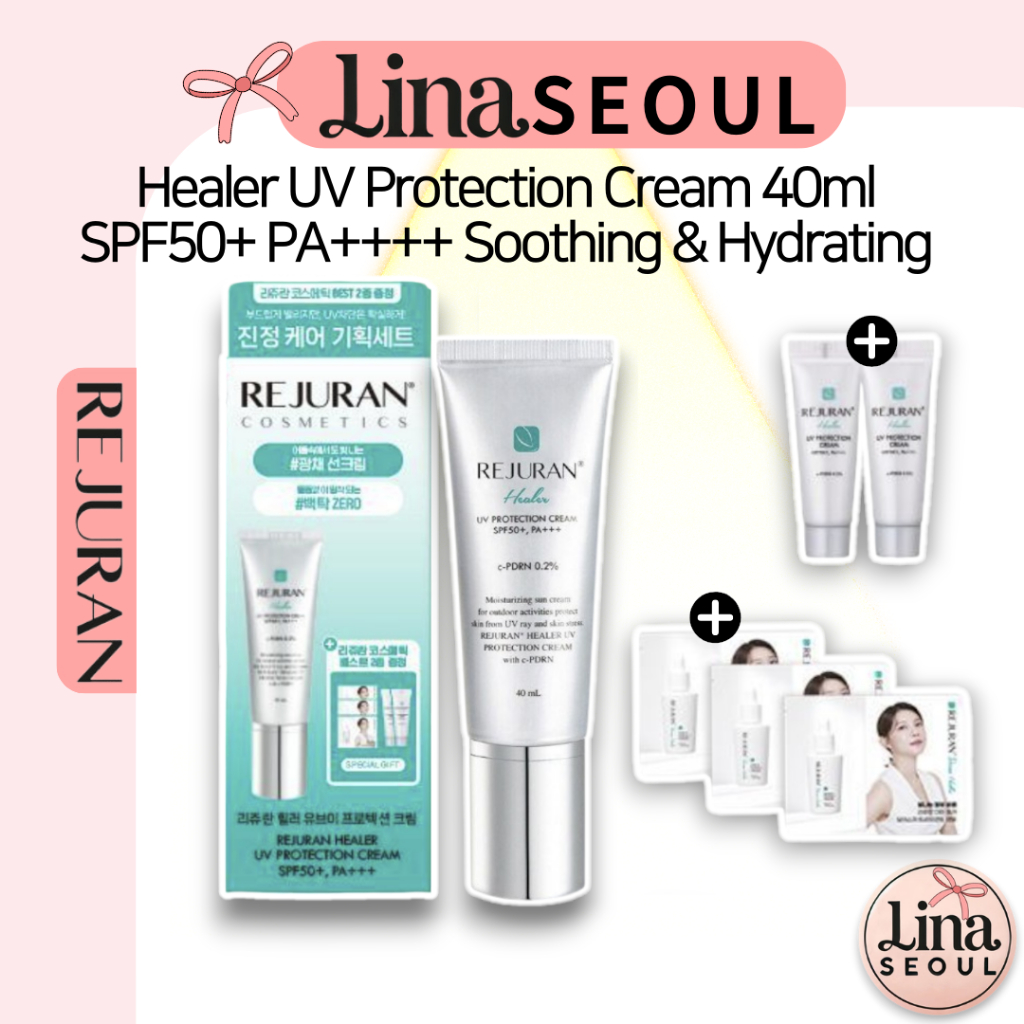REJURAN Healer UV Protection Cream 40ml SPF50+ PA++++ Soothing Hydrating Sunscreen C-PDRN ...