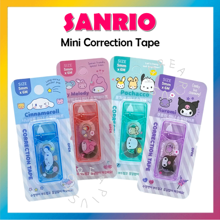 [Sanrio] Mini Correction Tape (Cinnamoroll / Kuromi / My Melody / Pochacco) | Shopee Singapore