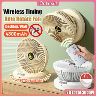 🔥SG🔥 Desk Auto Oscillating Fan Remote Table Foldable Rotation Fan ...