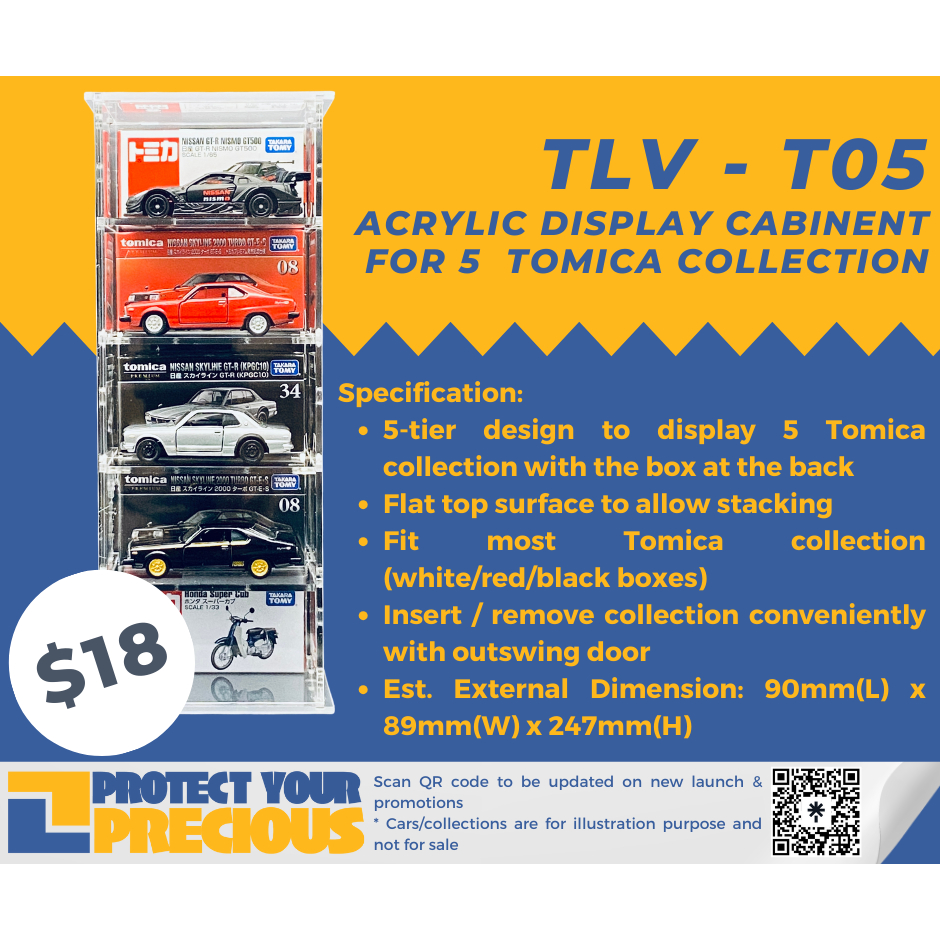 TLV - T05 Acrylic Display Cabinet for 5 Tomica Collection | Shopee ...