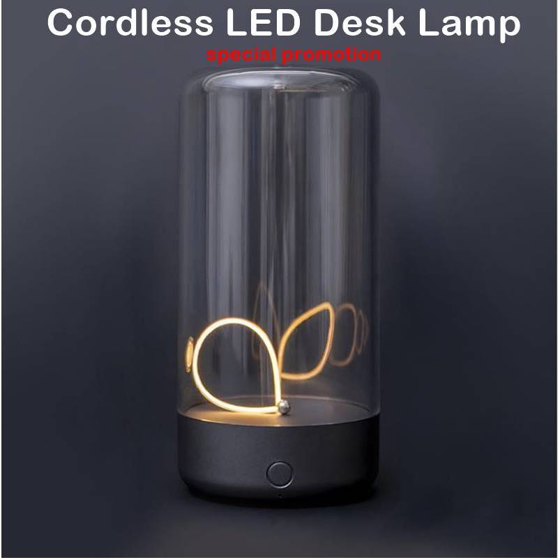 Cordless LED Desk Lamp Rechargeable Modern Night Lights with Breathing ...