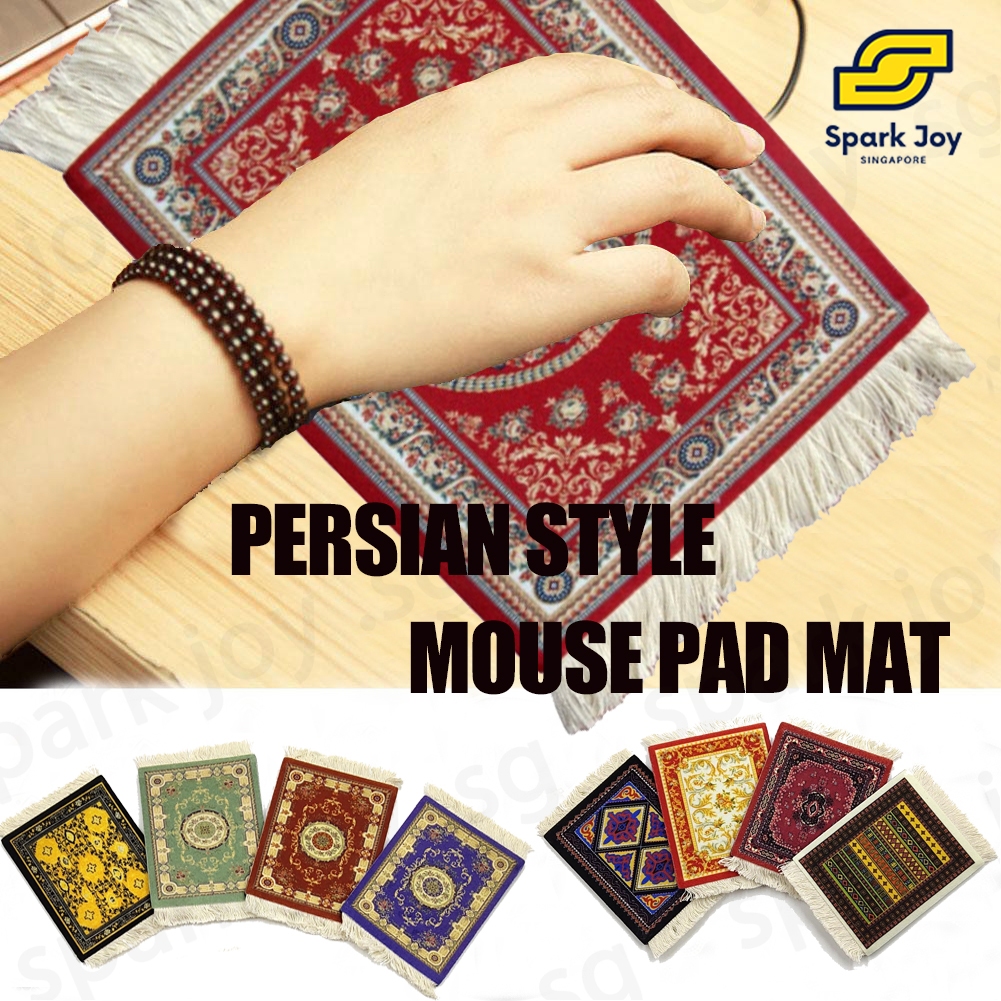 【SG】Persian Mini Woven Rug Mat Mousepad Retro Style Carpet Pattern ...