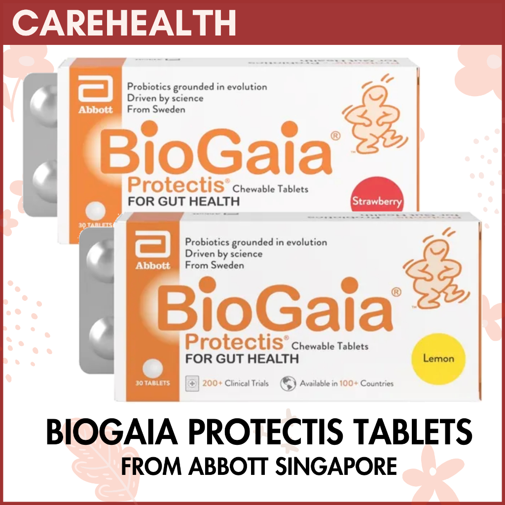 [ Abbott ] Biogaia Probiotics Tablets (Strawberry & Lemon Flavour) 30 ...