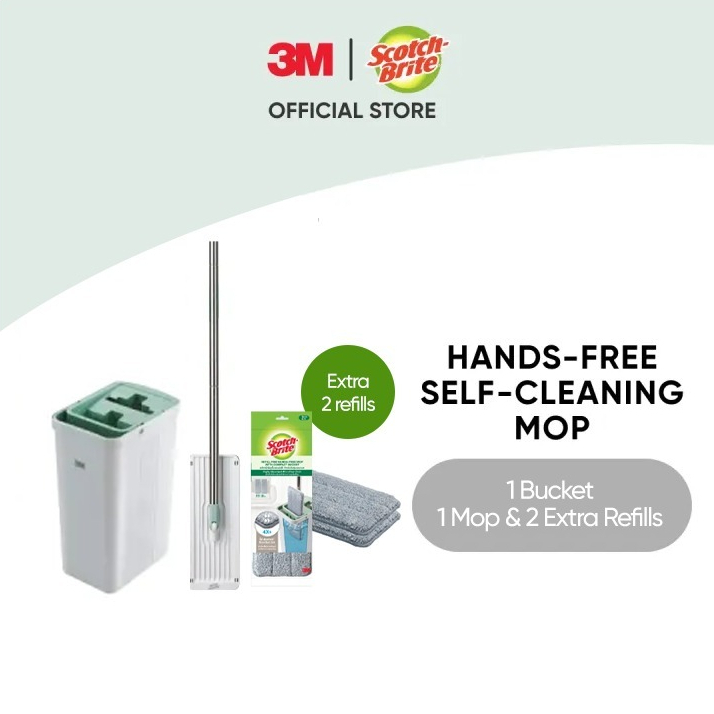 3M™ Scotch-Brite™ Hands-Free Mop with Compact Bucket, 1 pc/pack, For ...