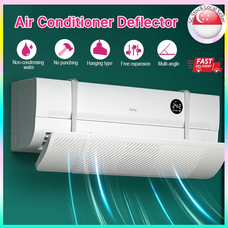 🇸🇬【SG stock】Retractable Air Conditioner Wind Shield Aircon Wind ...