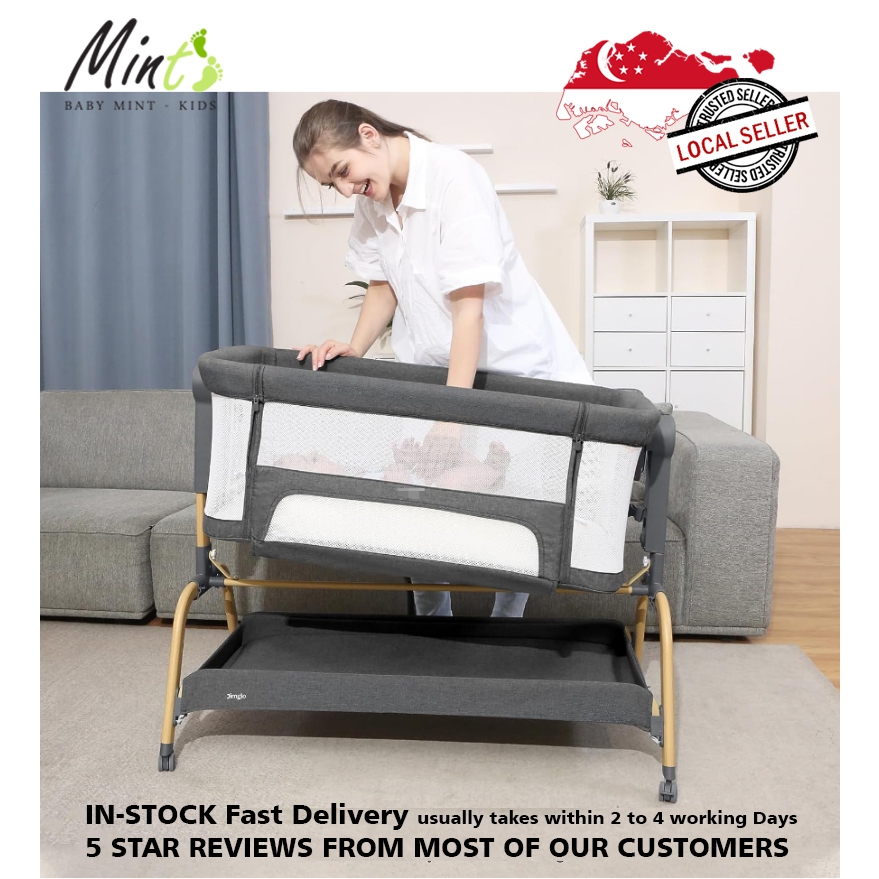 SG Stock - 3 in 1 Height Adjustable Swing Bassinet Baby Bedside Crib ...