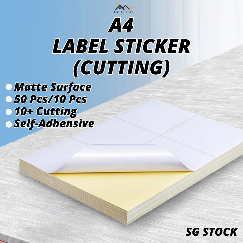 {SG} 50PCS A4 Label Sticker White Matte Label Paper for Inkjet Printer ...