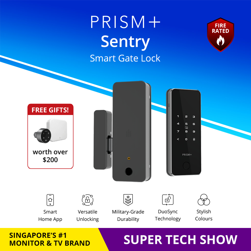 [FREE INSTALLATION] PRISM+ Sentry Series Smart Gate Lock [Delivers in 1 ...