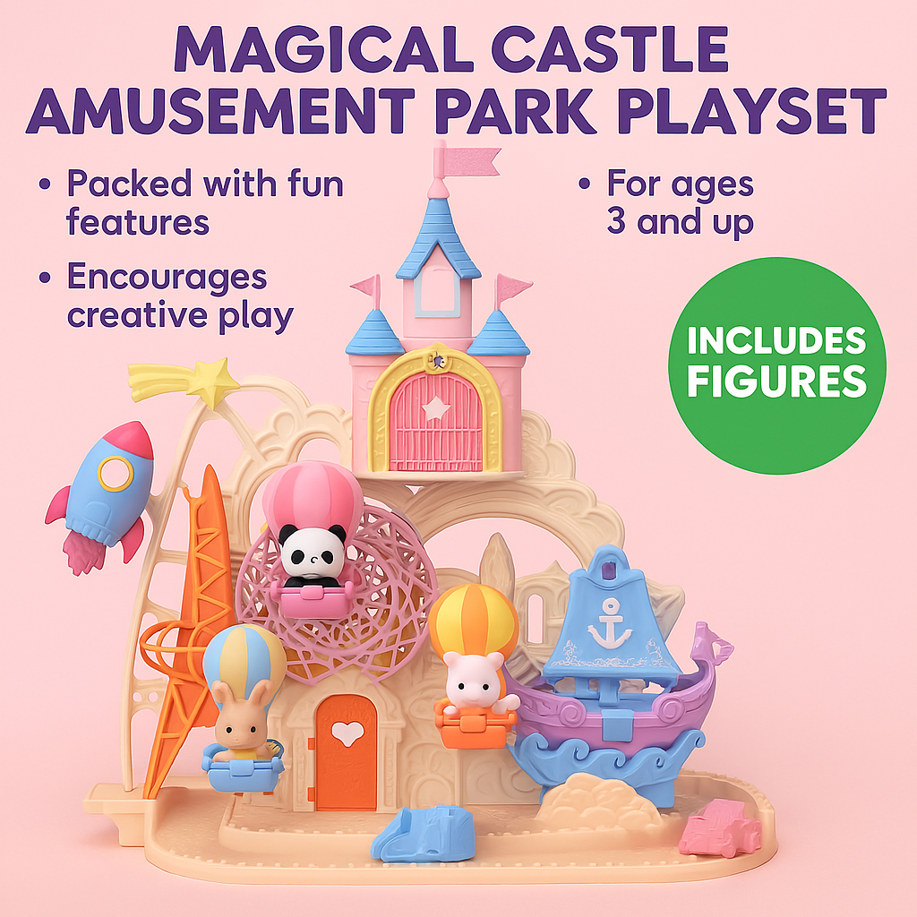 Sylvanian Families Castle Dream Amusement Park Set Ko-66 Cute Figures, Colorful Rides | EPOCH ...