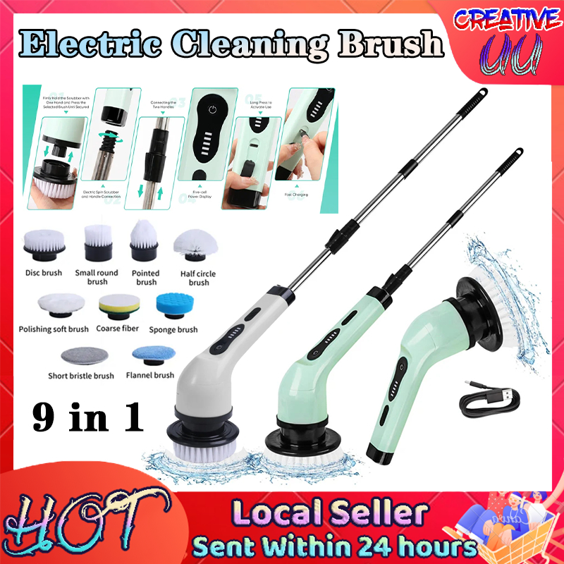 🔥【SG READY STOCK】🔥9 in 1 Portable Electric Cleaning Brush Set Kit ...