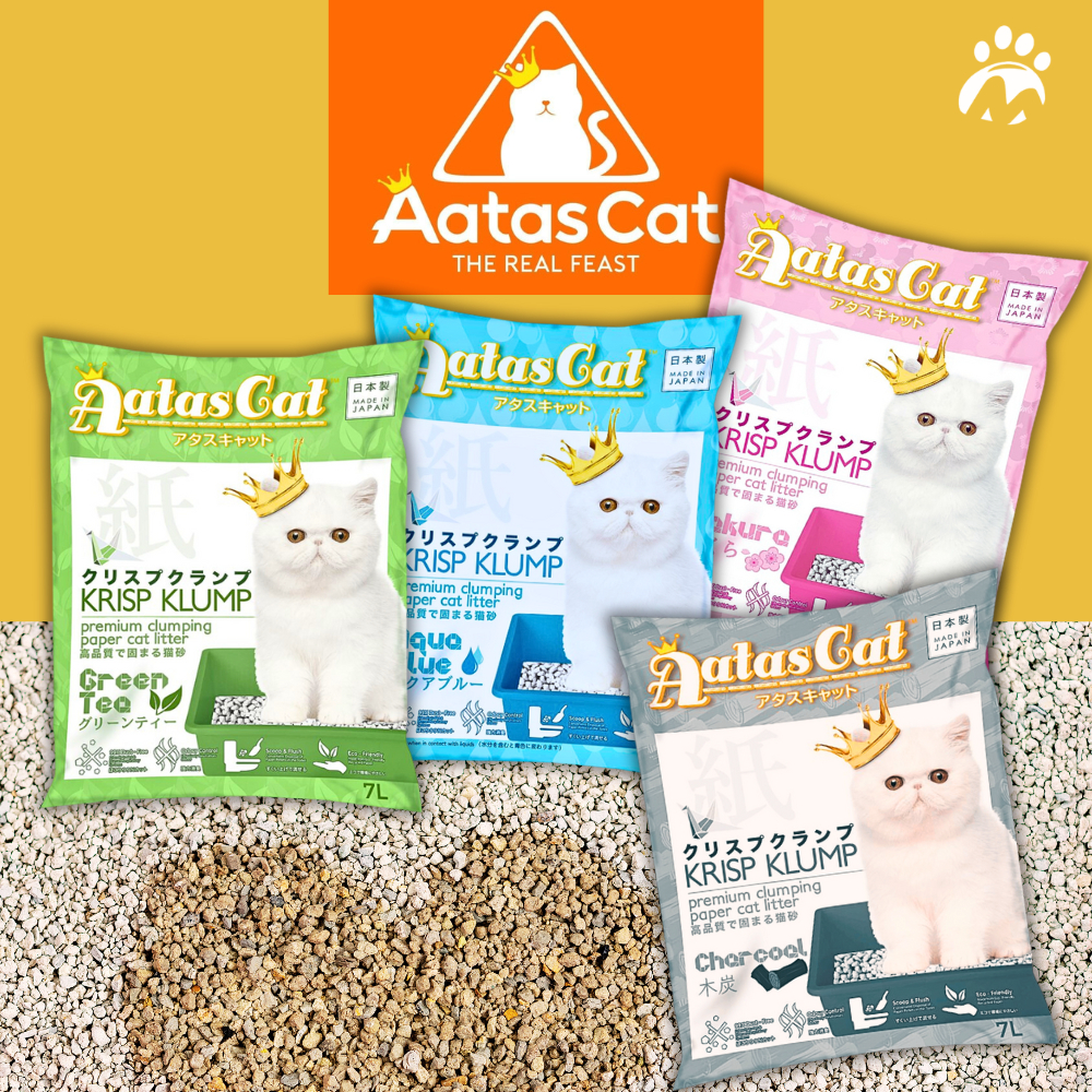 Aatas Cat Krisp Klump Premium Clumping Paper Cat Litter 7L (7 packs ...