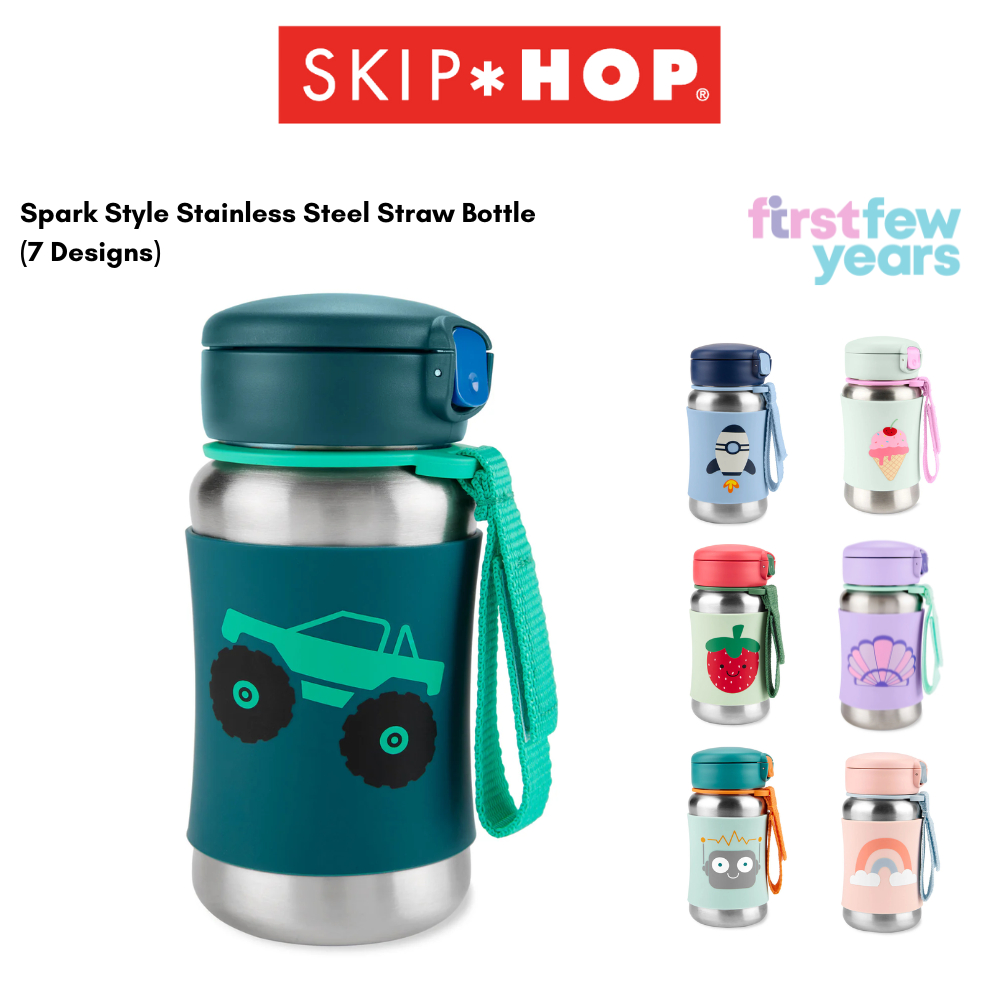 Skip Hop Spark Style Stainless Steel Straw Bottle (7 Designs) | Shopee ...