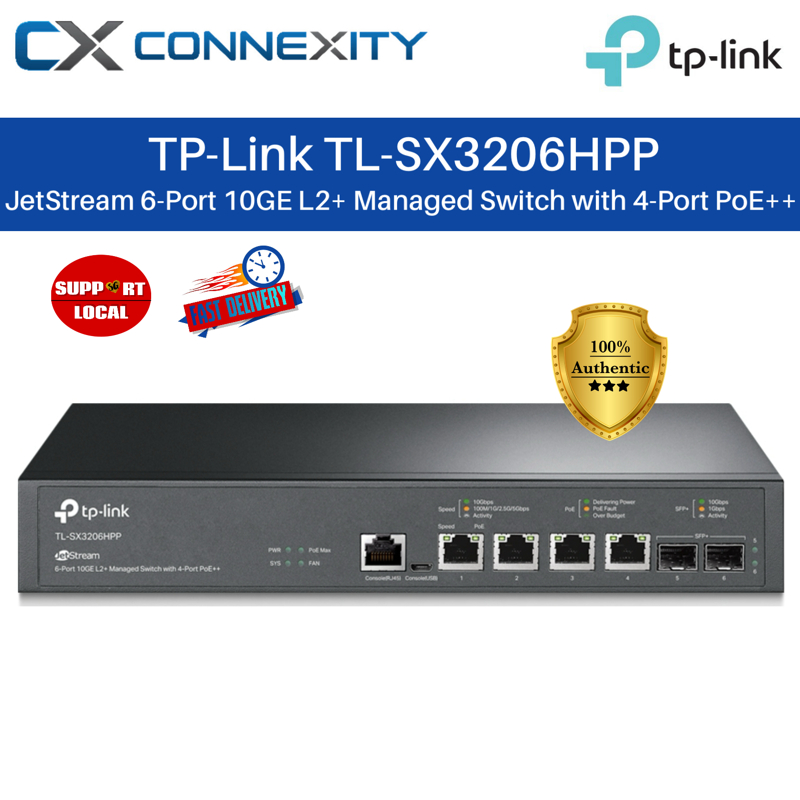 TP-LINK SX3206HPP Omada 6-Port 10GE L2+ Managed Switch with 4-Port ...