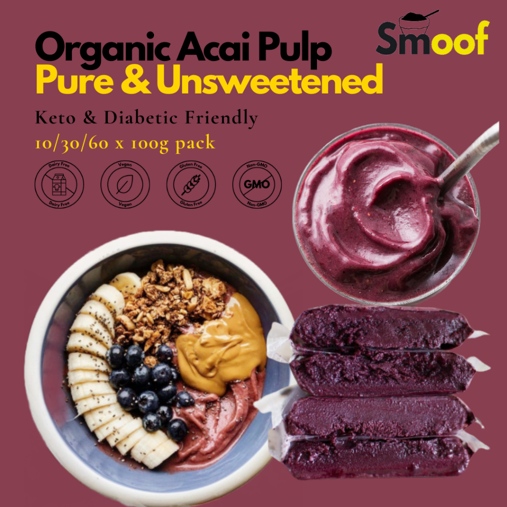 [20% OFF] Smoof Organic Acai Pulp Pure & Unsweetened Pasteurised (10/30 ...