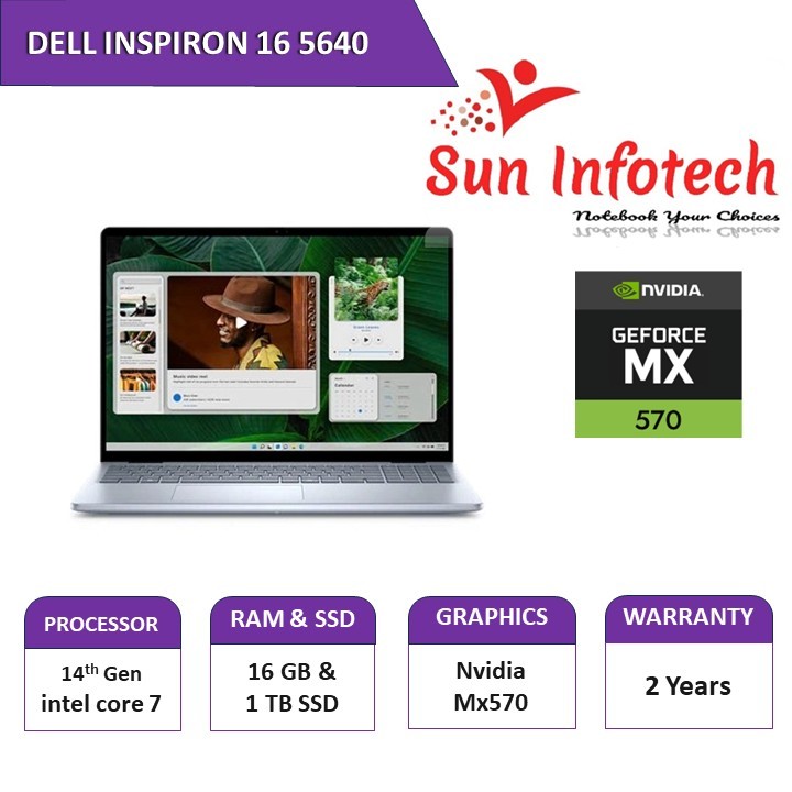 DELL 5640 INSPIRON 16 BLUE (Intel® Core™ 7 10CORE/16GB-8Gx2/1TB M.2 ...
