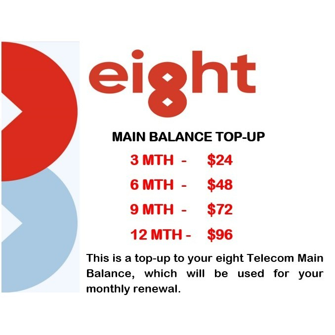 EIGHT TELECOM Main Wallet Top Up | Shopee Singapore