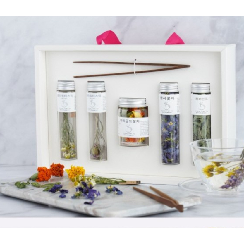 Premium Original Korean Flower Tea Gift Set (5 Items, 1 Set),Handpicked ...