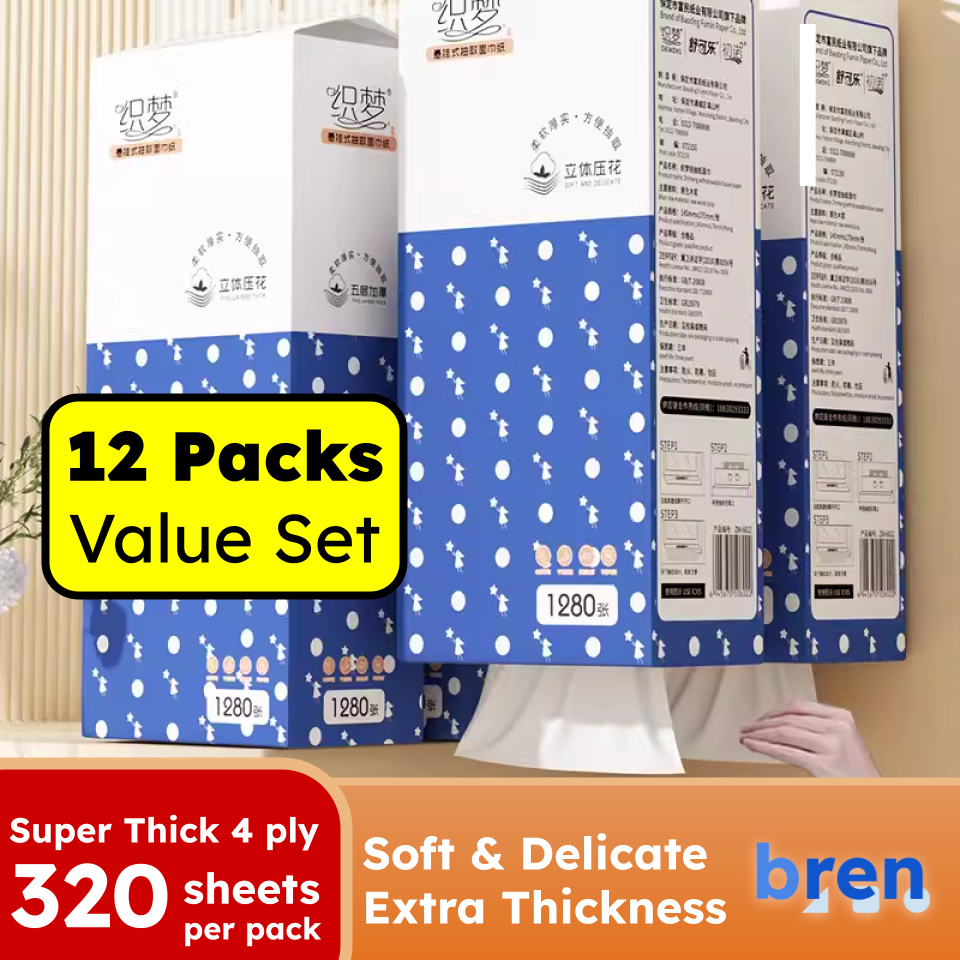 (12 PACKS) Everfresh Zhimeng Super Thick 4-ply Facial Tissue (12pk x ...
