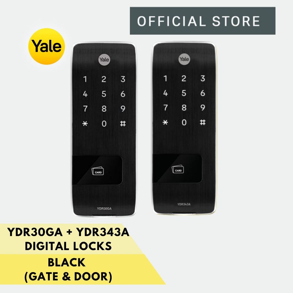 Yale YDR30GA Gate + YDR343A Door Digital Lock Bundle (FREE Yale Access ...